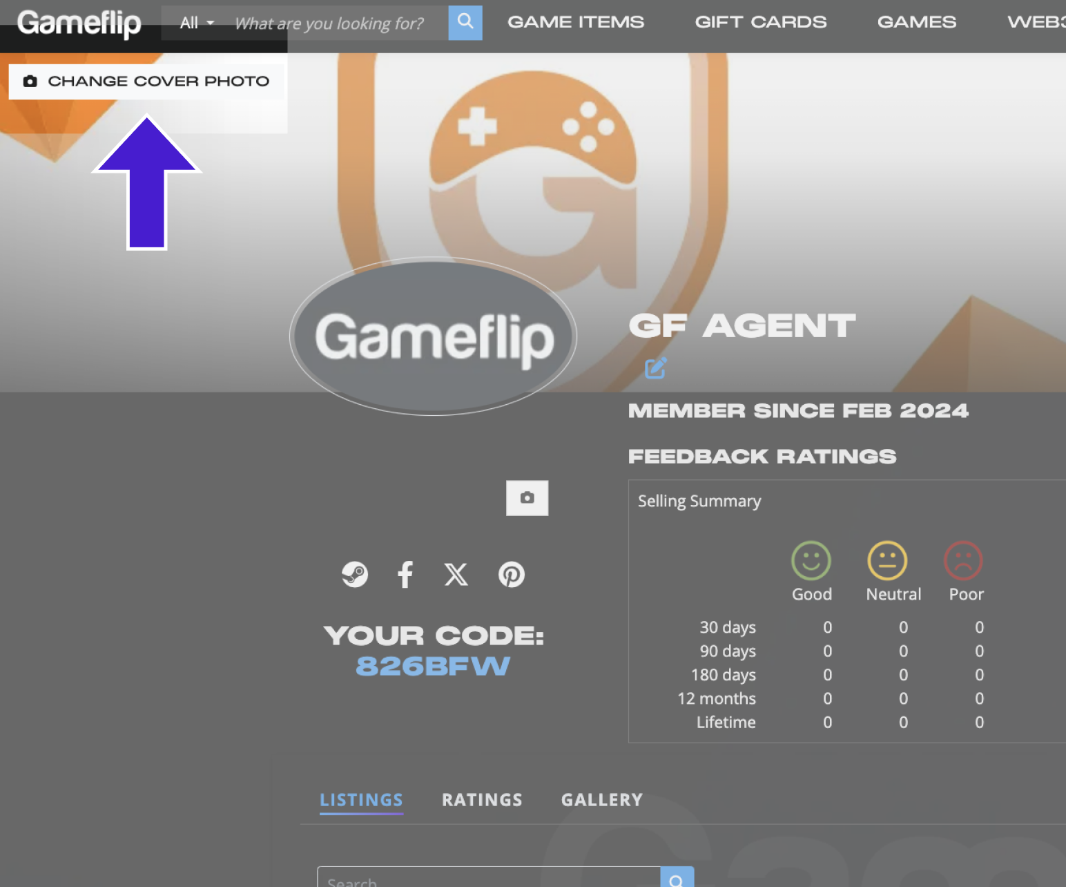 How do I change or edit my cover photo? – Gameflip Help
