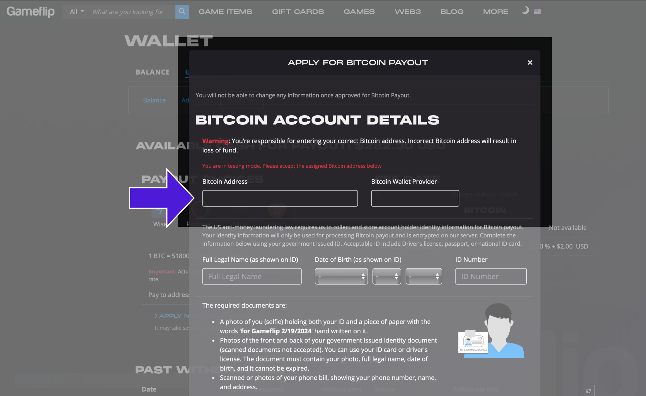 How to withdraw to Bitcoin? – Gameflip Help