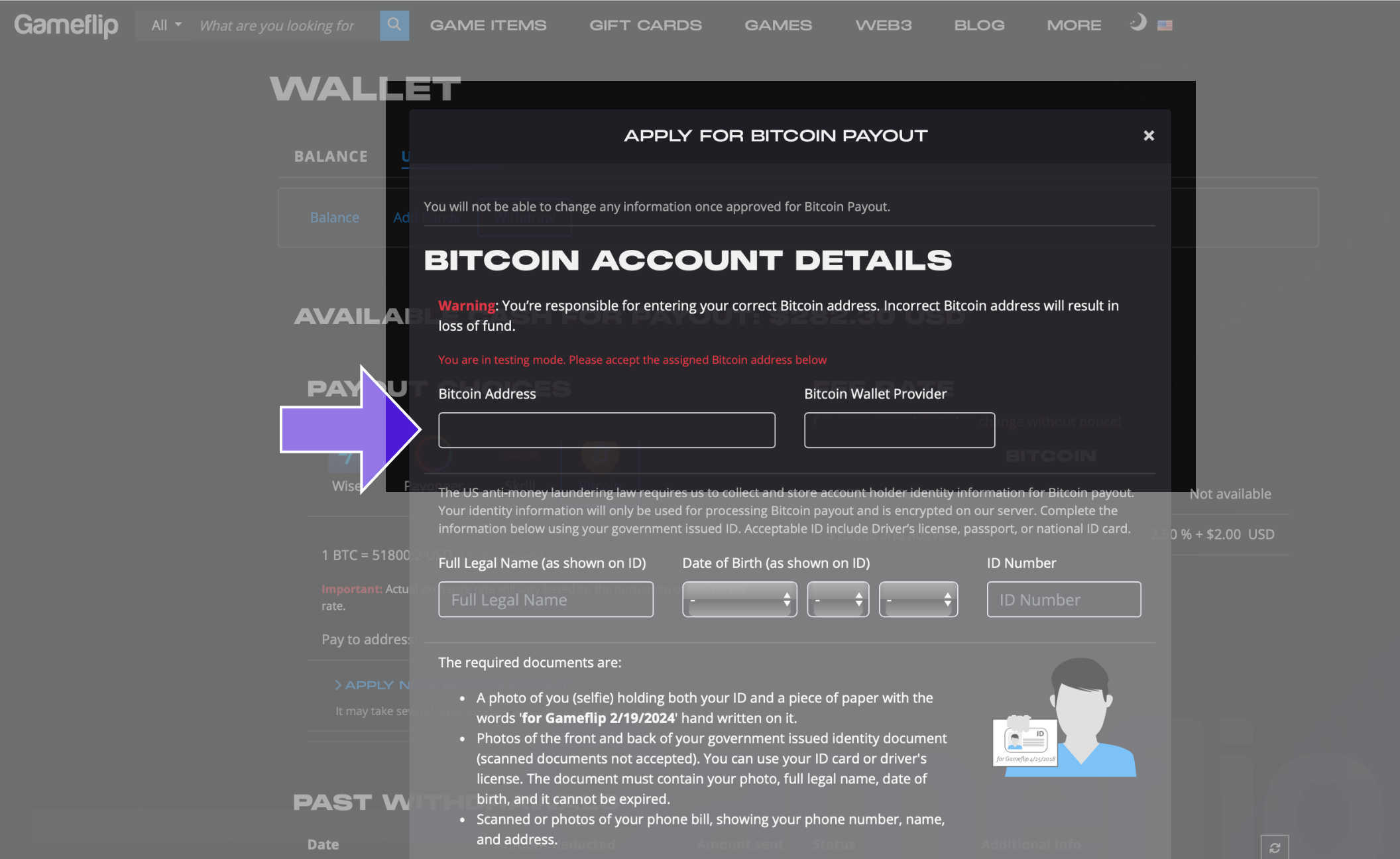 How to withdraw to Bitcoin? – Gameflip Help